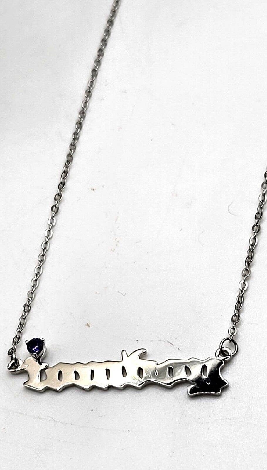 Sterling Silver "tomboy" Bar Pendant Amethyst Chain Necklace 15-17" - Etsy