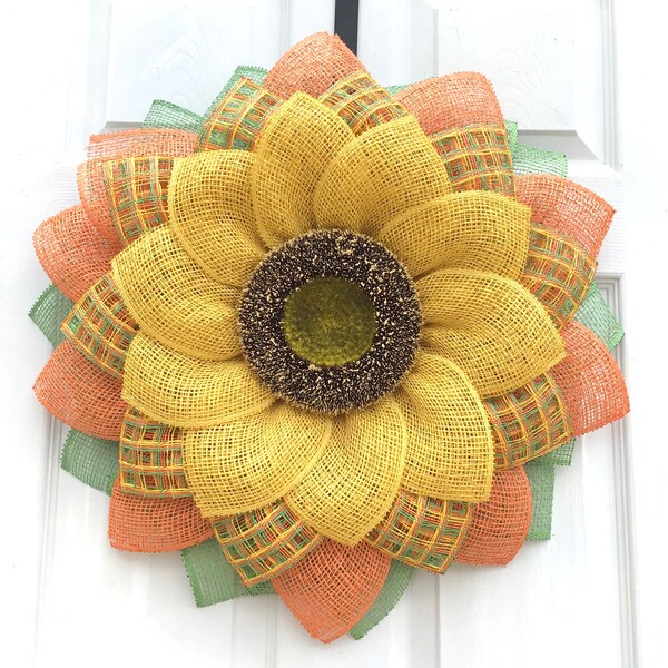 Summer Burlap Wreath - Etsy