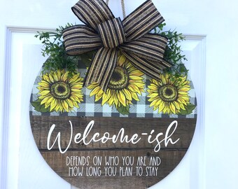 Welcome Friends Welcome Wood Sign Door Hanger Door Decor - Etsy