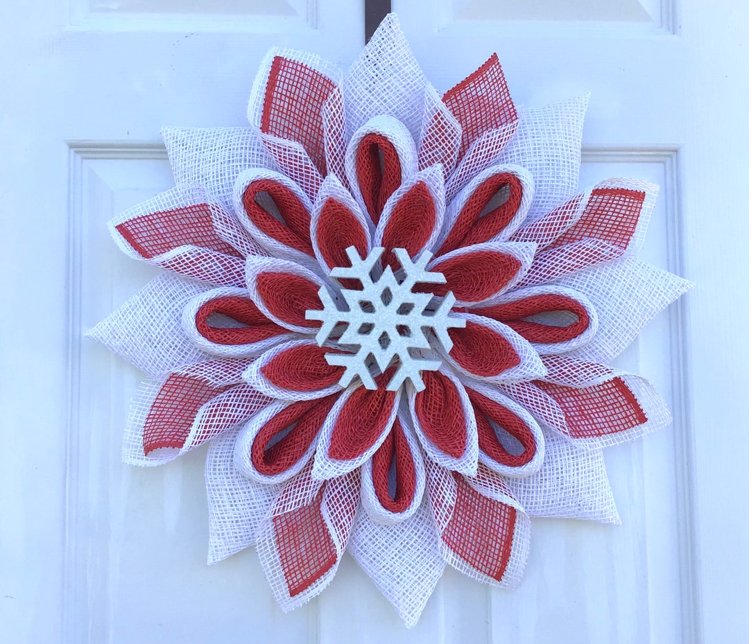 Christmas Wreath, Snowflake Wreath, Holiday Decor, Christmas Gift ...