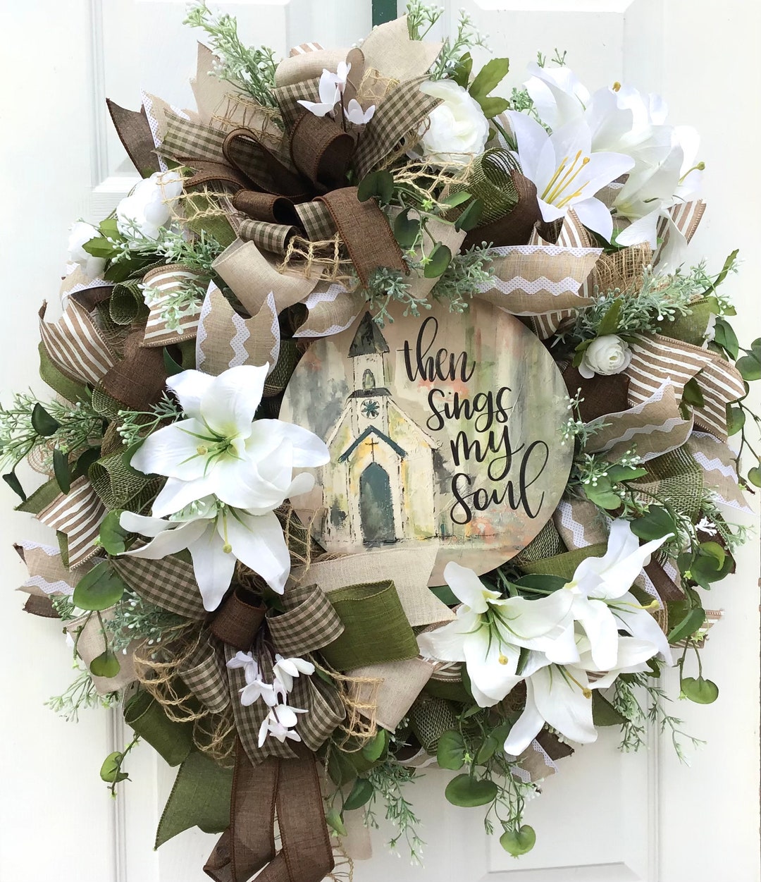 Everyday Neutral Religious Wreath, Front Door Wreath, Easter He is ...