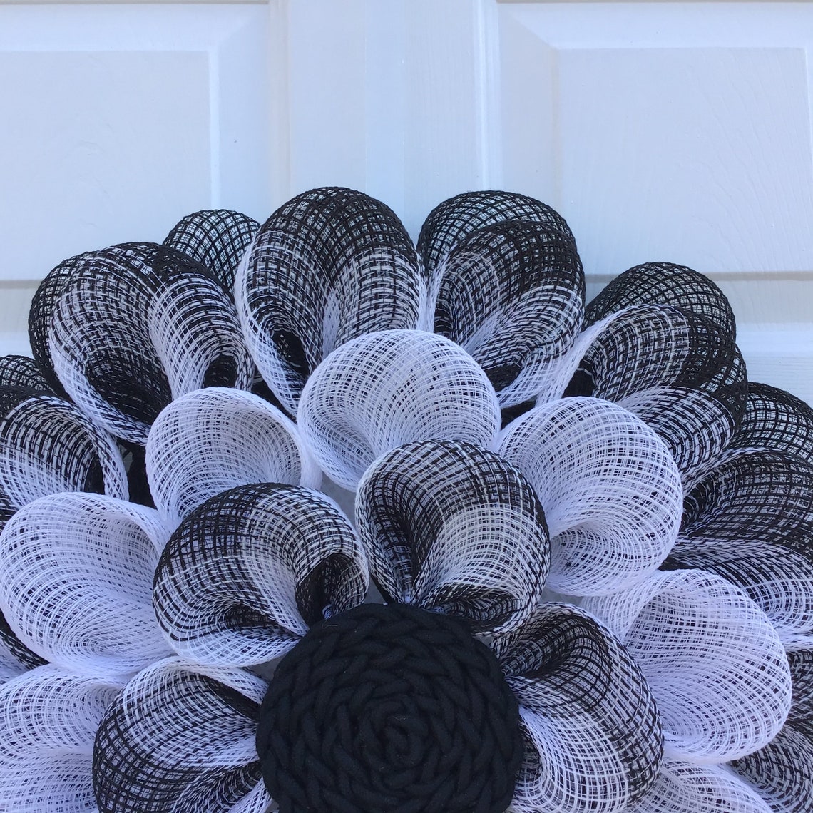 Buffalo Check Farmhouse Everyday Flower Style Mesh Wreath - Etsy