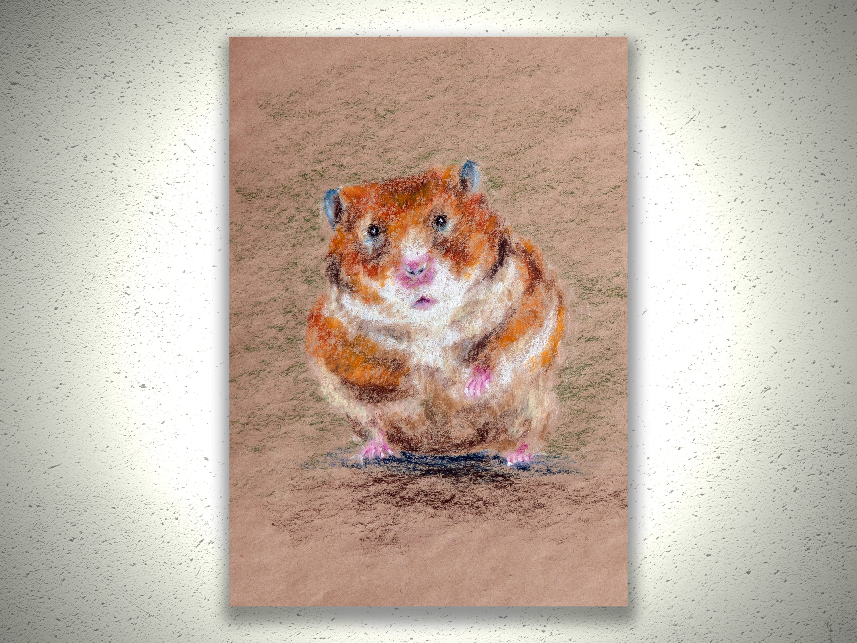 Hamster painting Syrian hamster wall art Animal art Pet | Etsy
