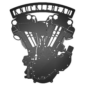 Knucklehead Engine Metal Garage Sign - Gift for Biker and Motorcycle ...