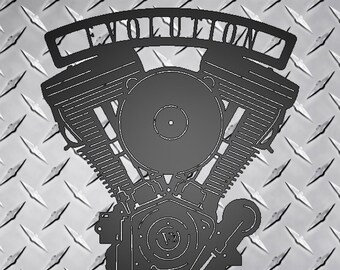 Shovelhead Engine Metal Garage Sign Biker Garage Steel Wall | Etsy