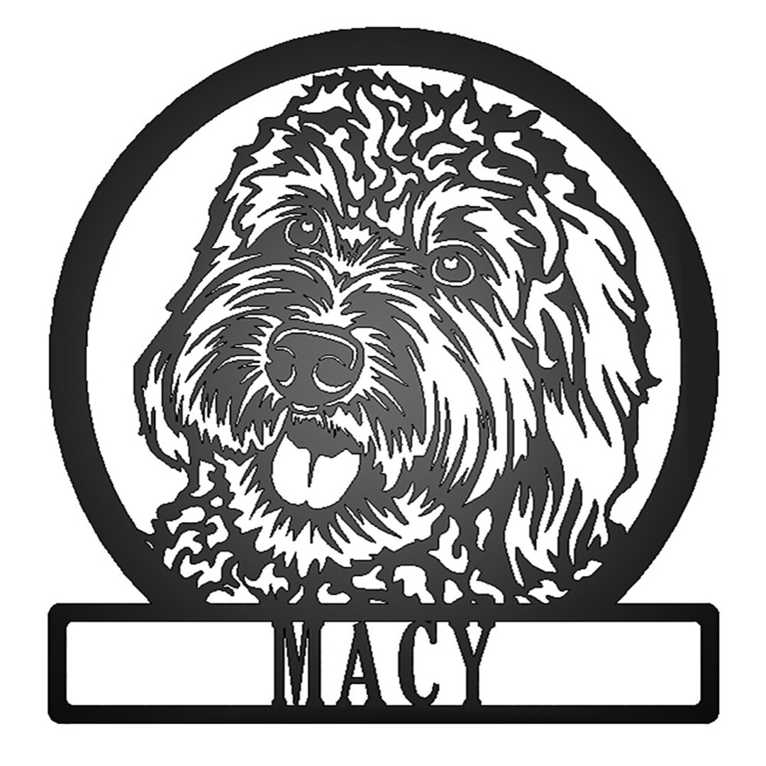 Labradoodle Dog Silhouette With Personalized Name Metal Sign - Gift for ...