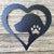 Dog Love Heart Metal Sign - Dog Paw and Silhouette Steel Wall Hanging ...