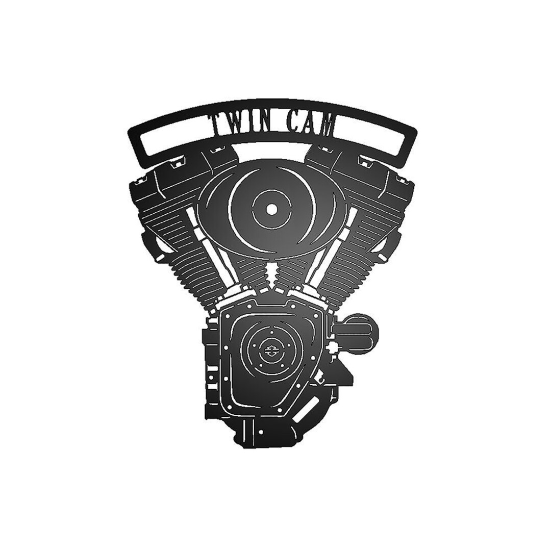 Twin Cam Engine Metal Garage Sign Laser Cut Steel Motor Wall Art Gift ...