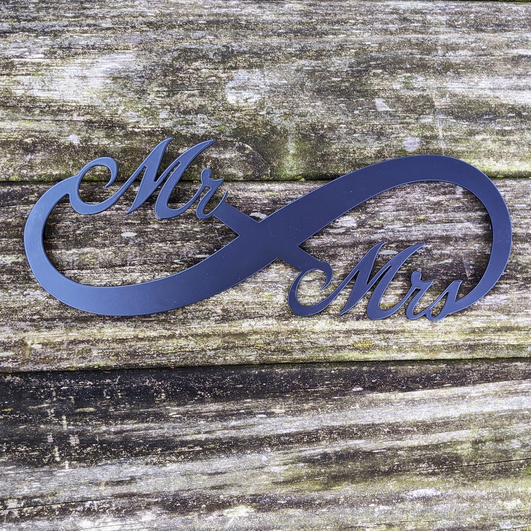 Mr. & Mrs. Infinity Metal Sign - Wedding Decoration - Newlywed Gift ...