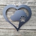 Dog Love Heart Metal Sign - Dog Paw and Silhouette Steel Wall Hanging ...