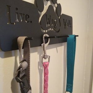 Live, Wag, Walk Metal Wall Mount Dog Leash Hanger With Rear Welded Rear ...
