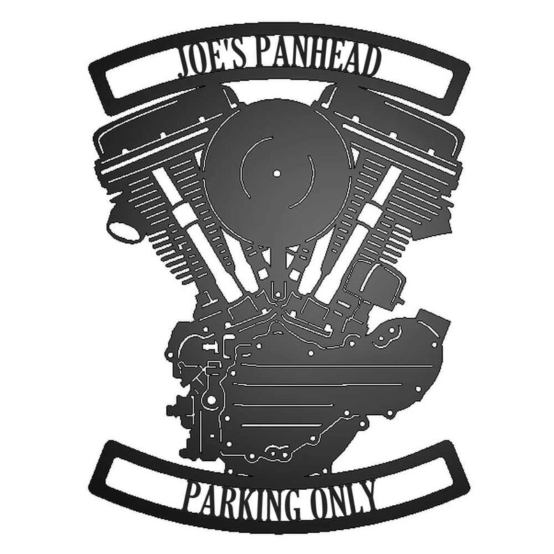 Personalized Panhead Engine Metal Garage Sign Personalized | Etsy