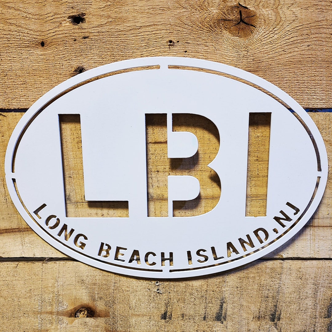 LBI New Jersey Oval Metal Wall Sign - Long Beach Island Bumper Sticker ...
