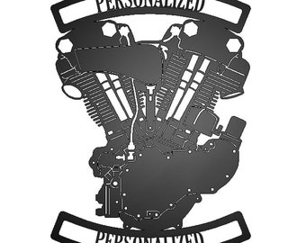 Personalized Panhead Engine Metal Garage Sign Personalized | Etsy