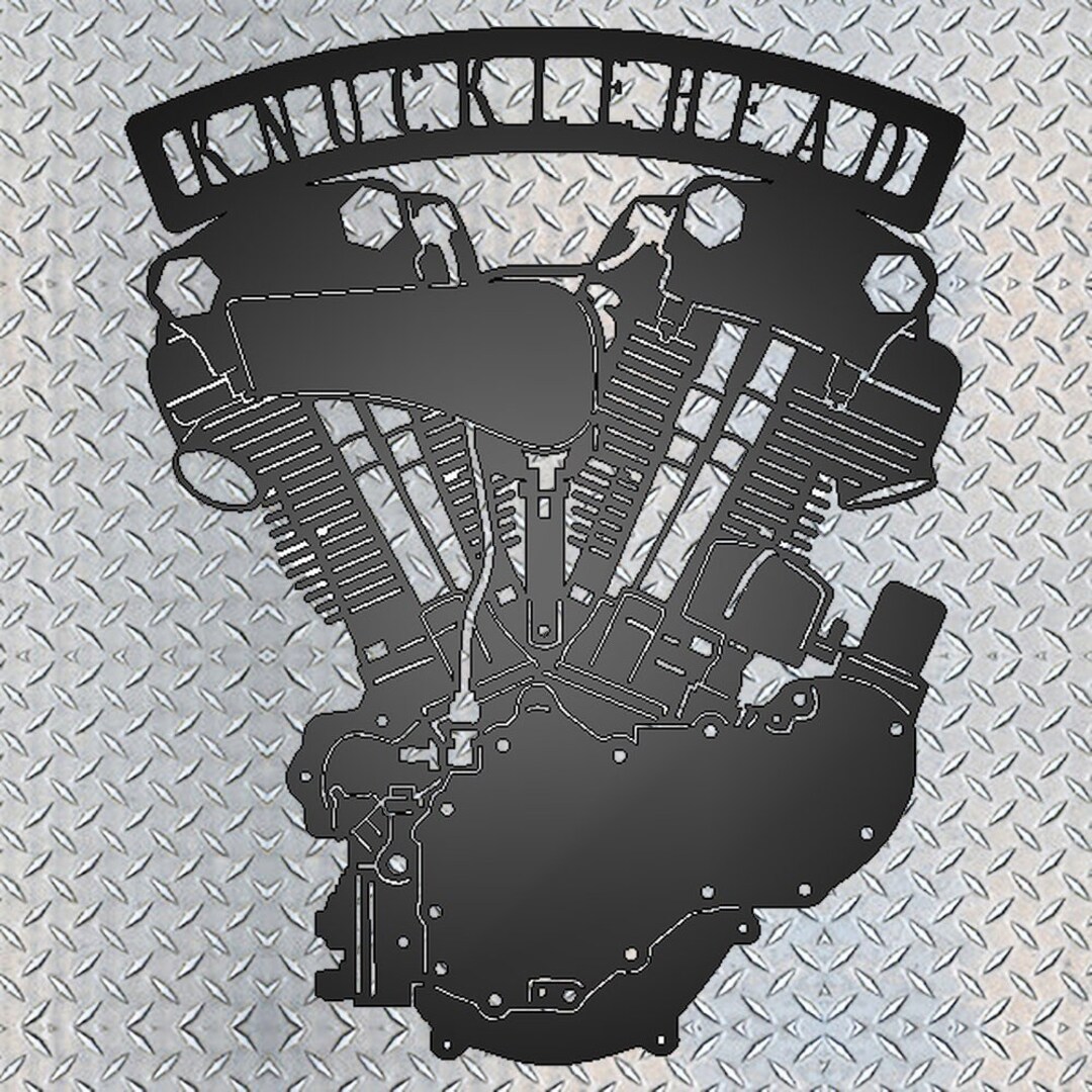 Knucklehead Engine Metal Garage Sign - Gift for Biker and Motorcycle ...