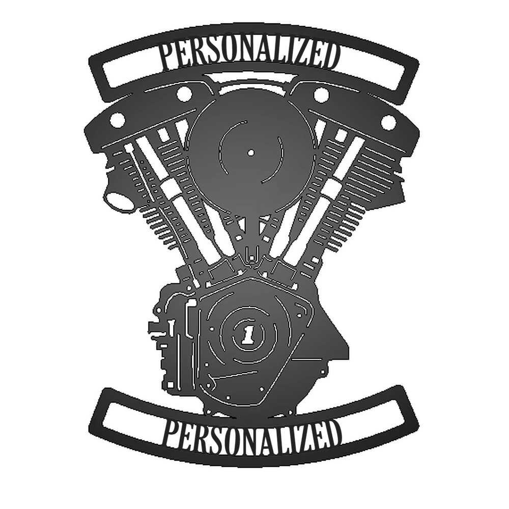 Personalized Shovelhead Engine Metal Garage Sign - Customized Gift for ...
