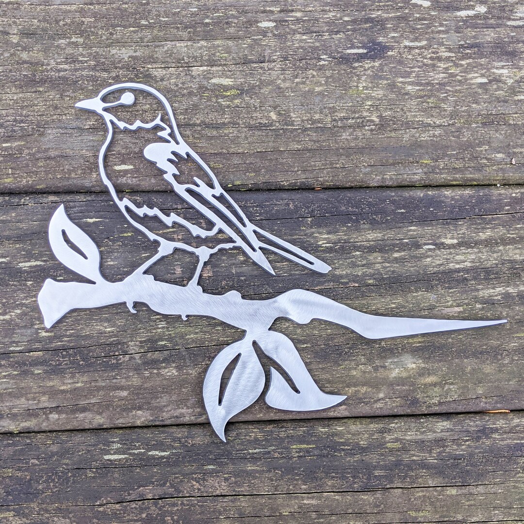 Bluebird Metal Bird Tree Sign - Hammer in Tree or Fence Steel Bird ...