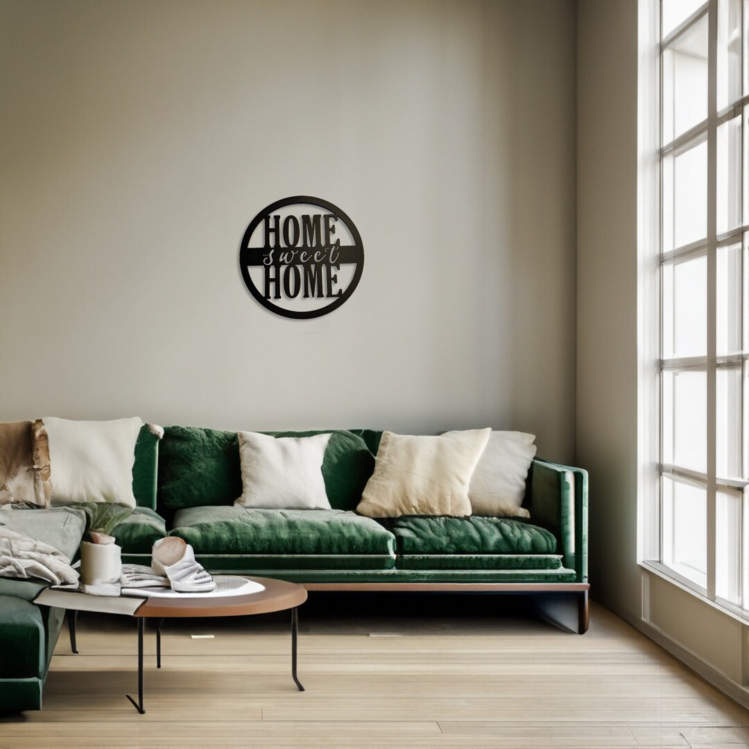 Home Sweet Home Round Metal Sign - Metal Door Sign - Housewarming Gift ...