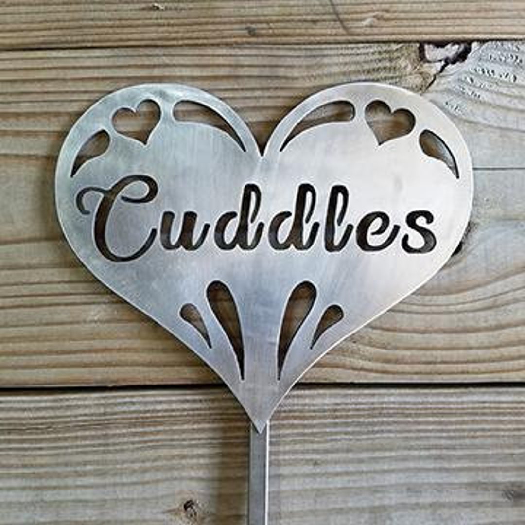 Personalized Name Heart Shaped Outdoor Metal Yard Sign With Ground ...