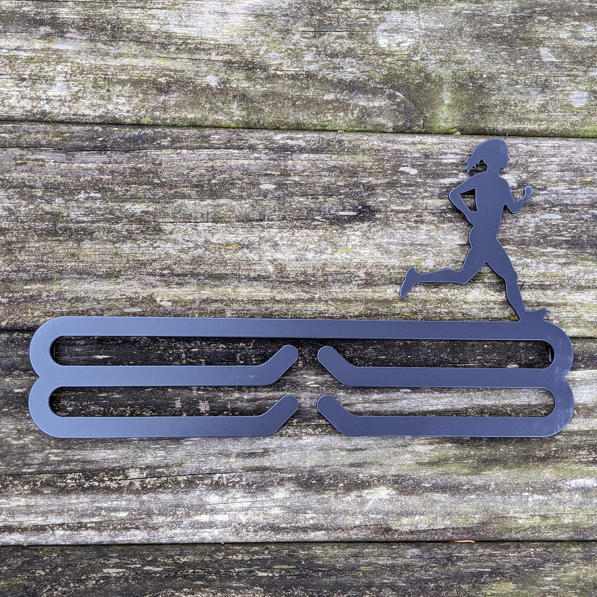 Female Runner Silhouette Medal Rack - Gift for Runner - Steel Runner ...