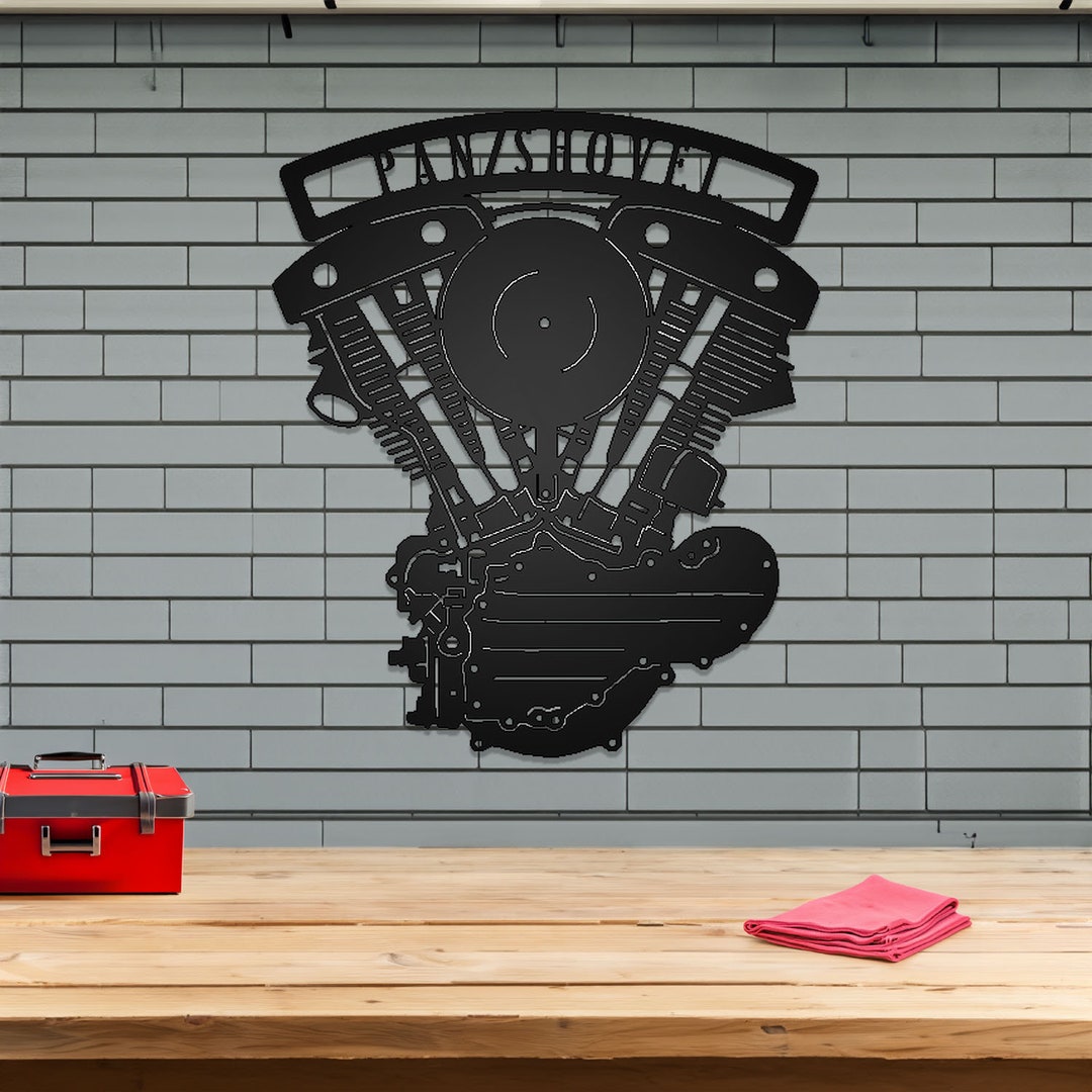 Generator Shovelhead Engine Metal Garage Sign - Pan Shovel Motor Wall ...