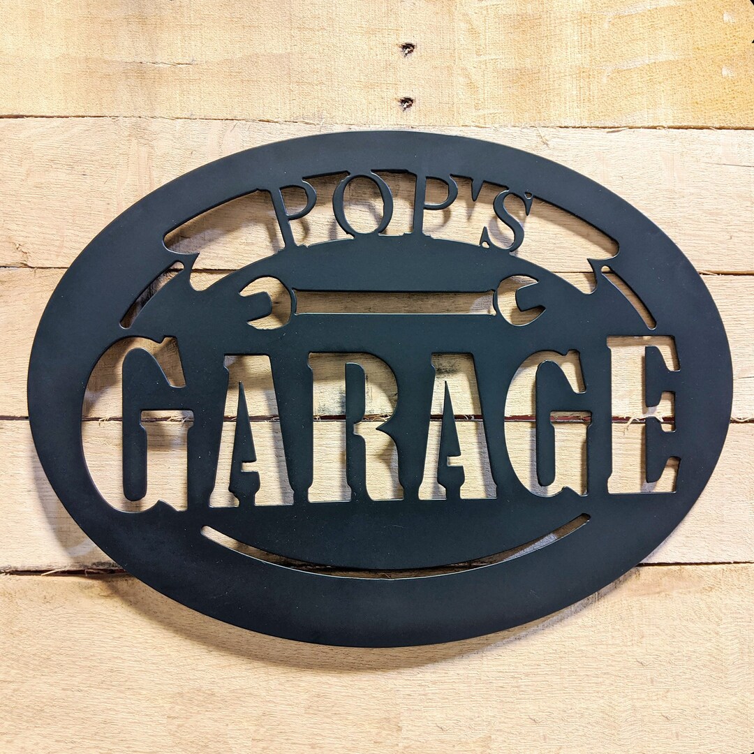 Pop's Garage Metal Sign Laser Cut Steel Wall Hanging - Etsy
