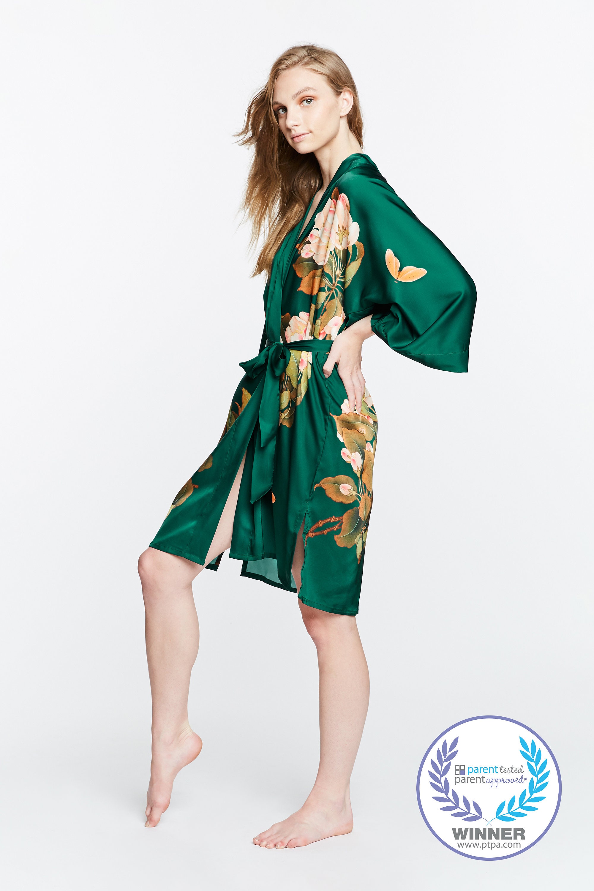 Kimono Robe Peony & Butterfly short Robe KIMONO | Etsy