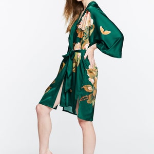 Kimono Robe - Peony & Butterfly (short Robe) | KIM+ONO Charmeuse ...