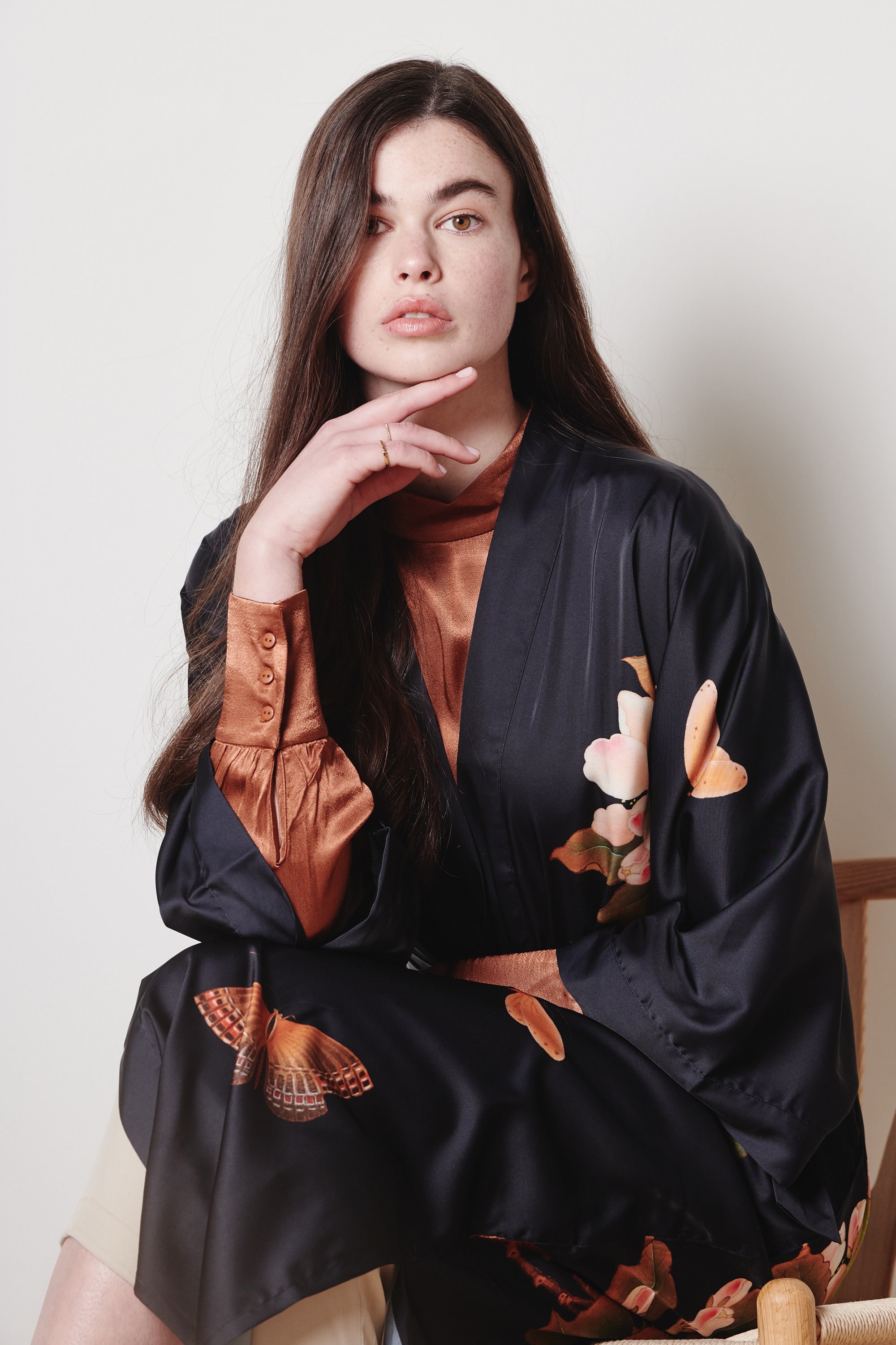 Kimono Robe - Peony & Butterfly (short Robe) | KIM+ONO Charmeuse ...