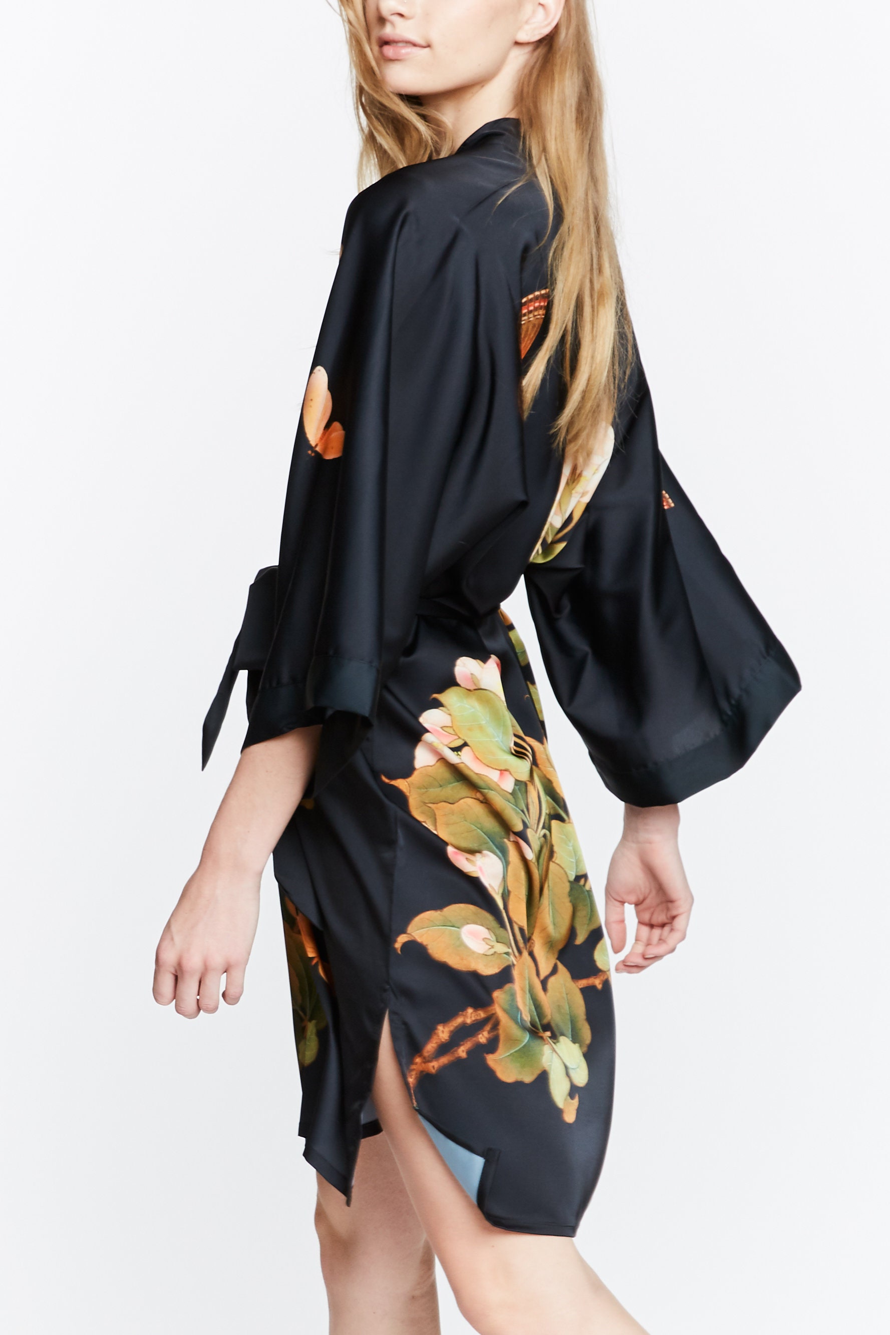 Kimono Robe - Peony & Butterfly (short Robe) | KIM+ONO Charmeuse ...