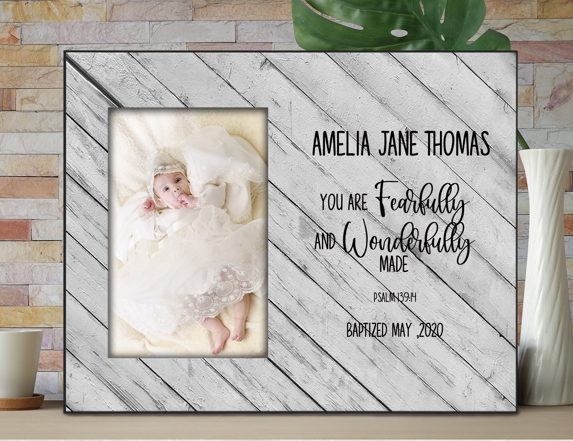 Personalized Baptism Frame Baptism Gift Christening Gift Wonderfully ...