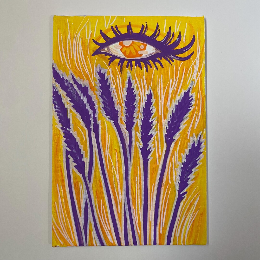 Wheat Bushel (yellow) - Acrylic Painting - Etsy