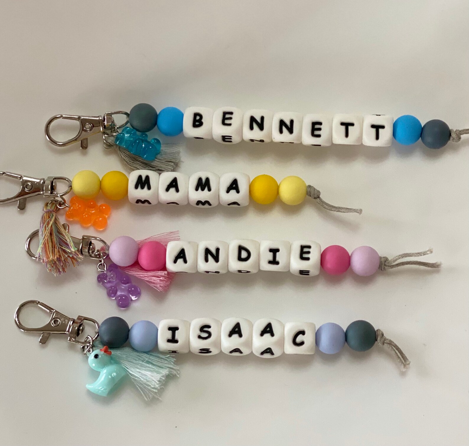 Bag Tag/keychain Silicone Beaded Name Tags for Your Personal - Etsy