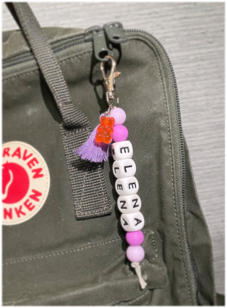 Bag Tag/keychain Silicone Beaded Name Tags for Your Personal - Etsy