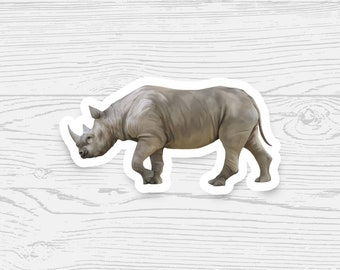Rhino Vinyl Sticker, Rhinoceros Sticker, Rhino Sticker, Chubby Unicorn ...