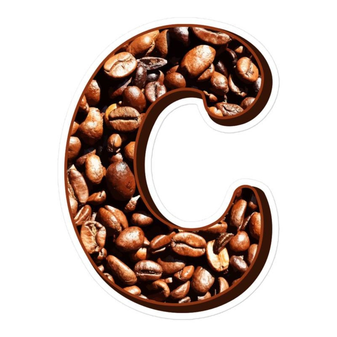 Coffee Letter C Sticker - Etsy