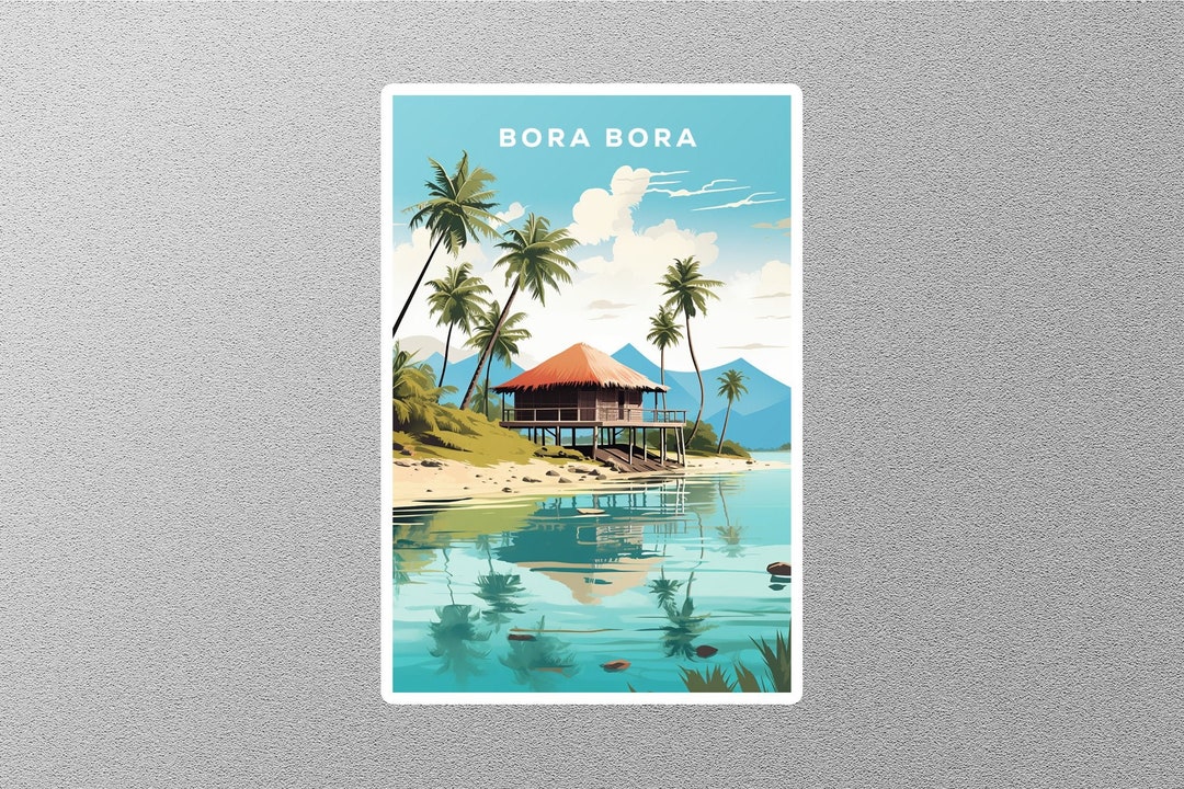 Vintage Bora Bora Travel Sticker - Etsy
