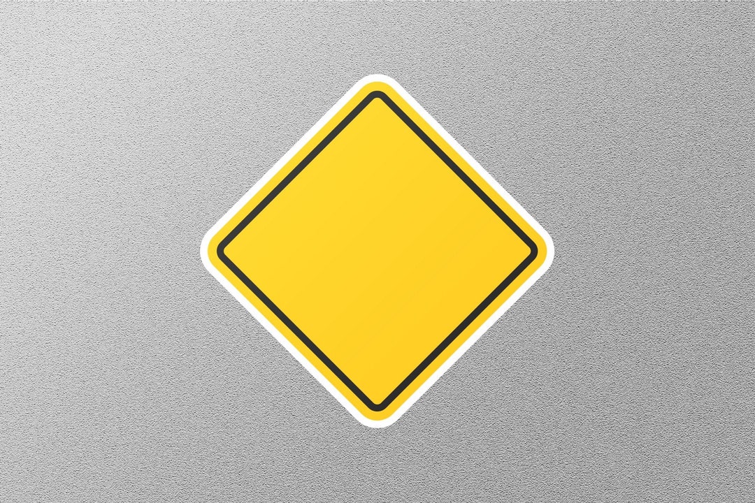 Blank Yellow Diamond Street Sign Sticker - Etsy