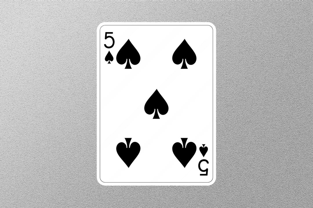 5 of Spades Cards Sticker - Etsy