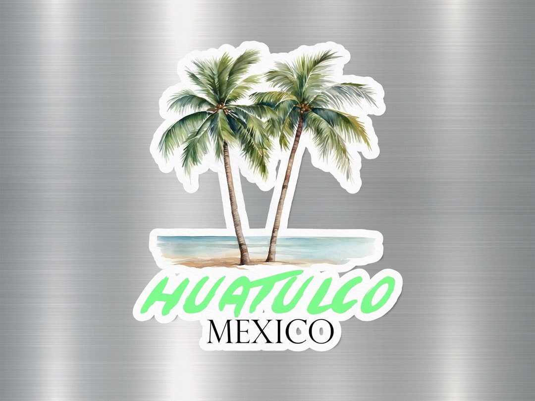 Huatulco Mexico Palm Tree Sticker - Etsy