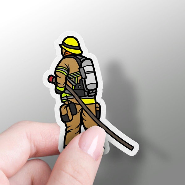 Firefighter Sticker - Etsy