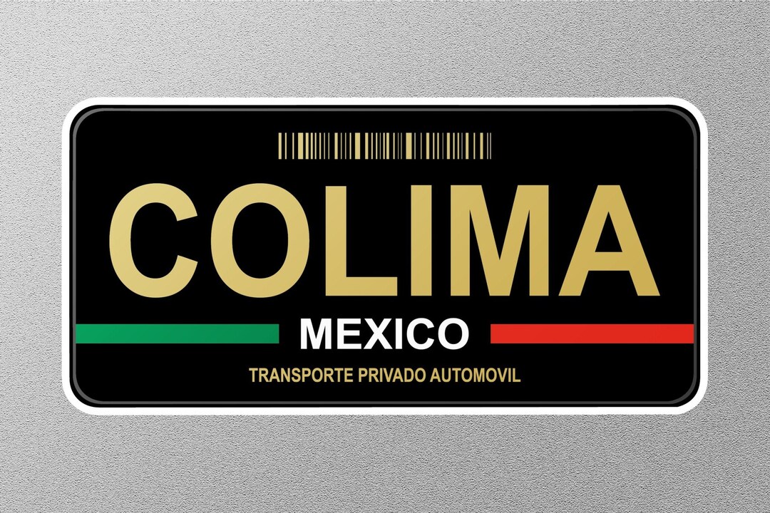 Colima Mexico License Plate Sticker - Etsy