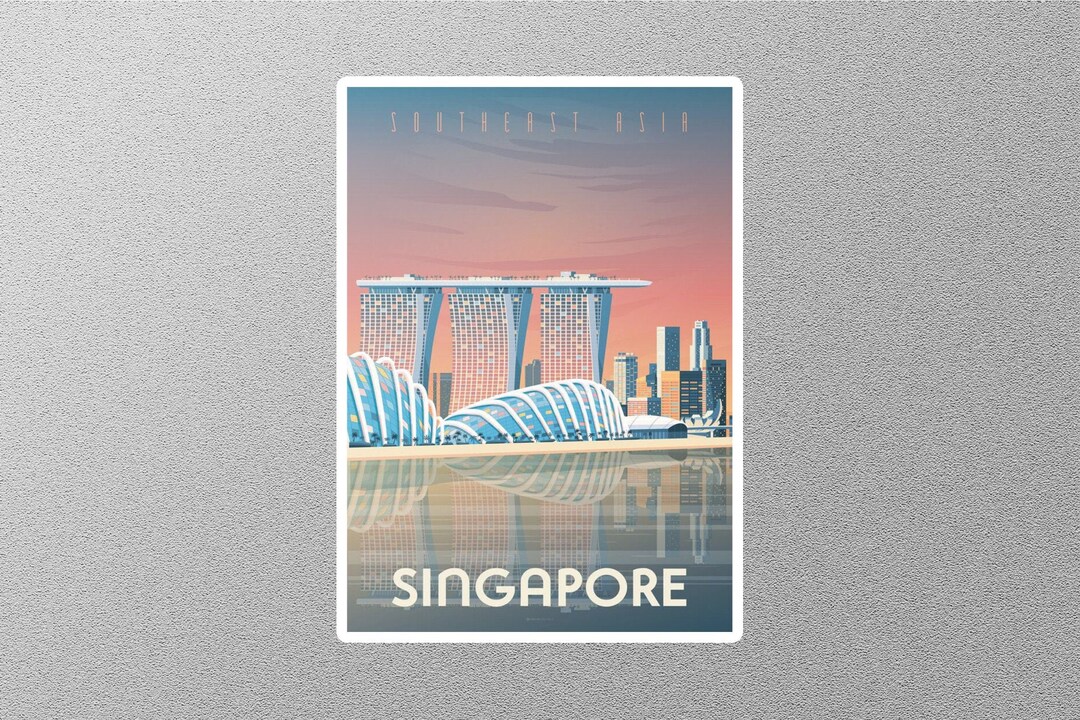 Vintage Singapore Travel Sticker - Etsy