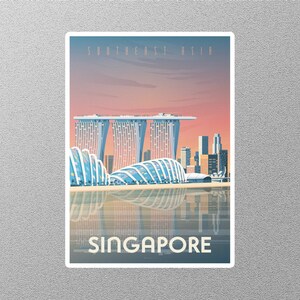 Vintage Singapore Travel Sticker - Etsy