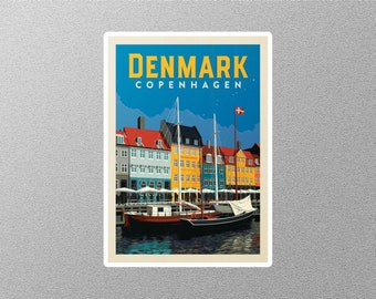 A5 Sticker Sheet Copenhagen Landmarks Vinyl Stickers Denmark Beach ...