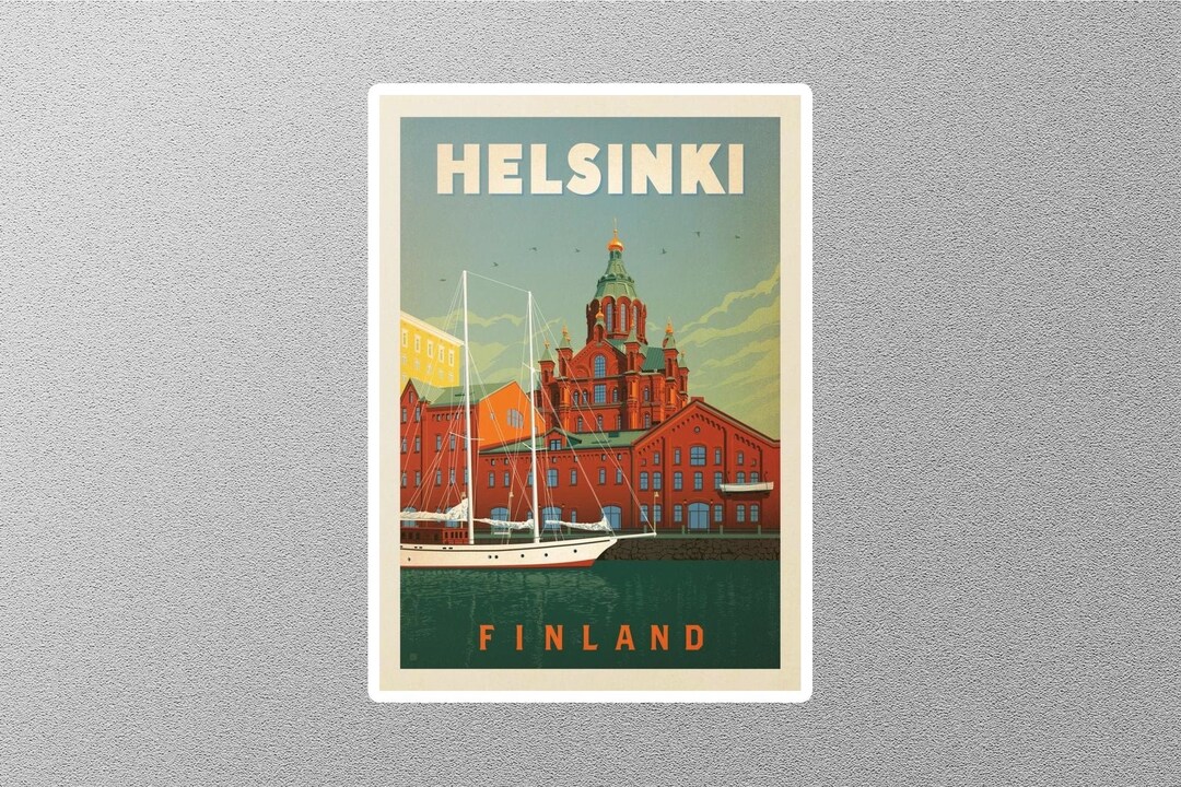 Vintage Helsinki Travel Sticker - Etsy