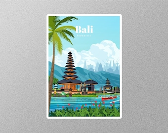 Bali Indonesia Seal Sticker Round Flag for Laptop Book Fridge Guitar ...