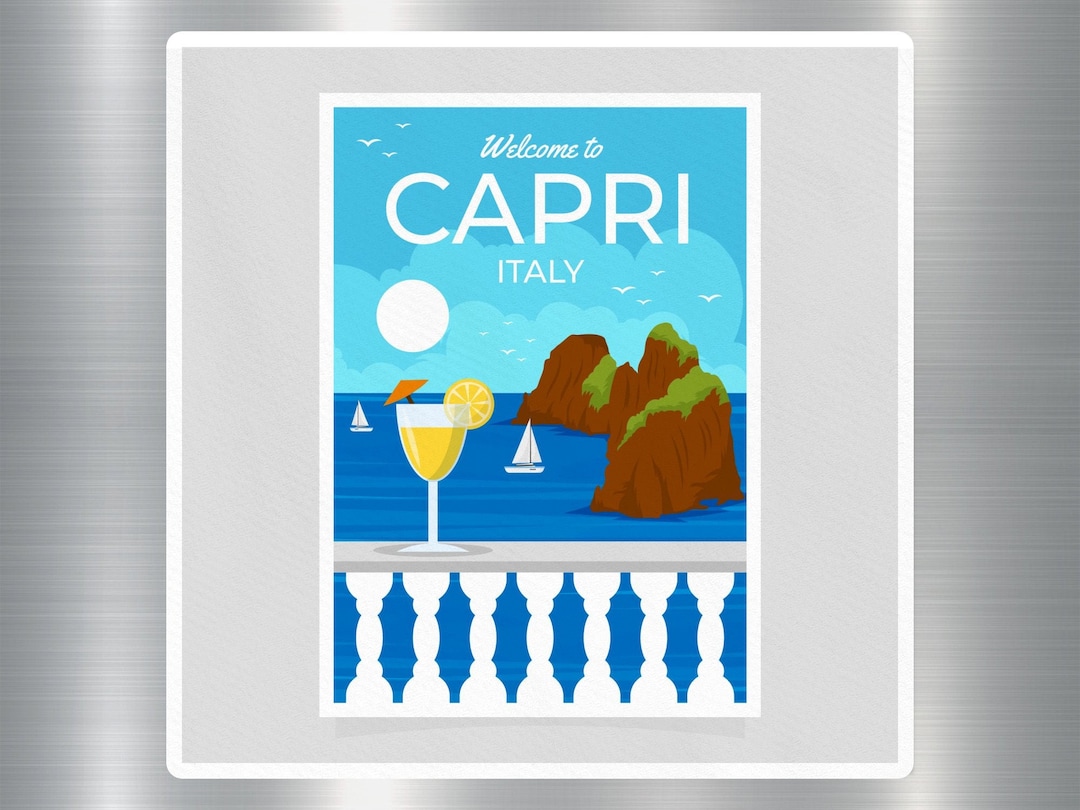 Welcome to Capri Italy Travel Sticker - Etsy