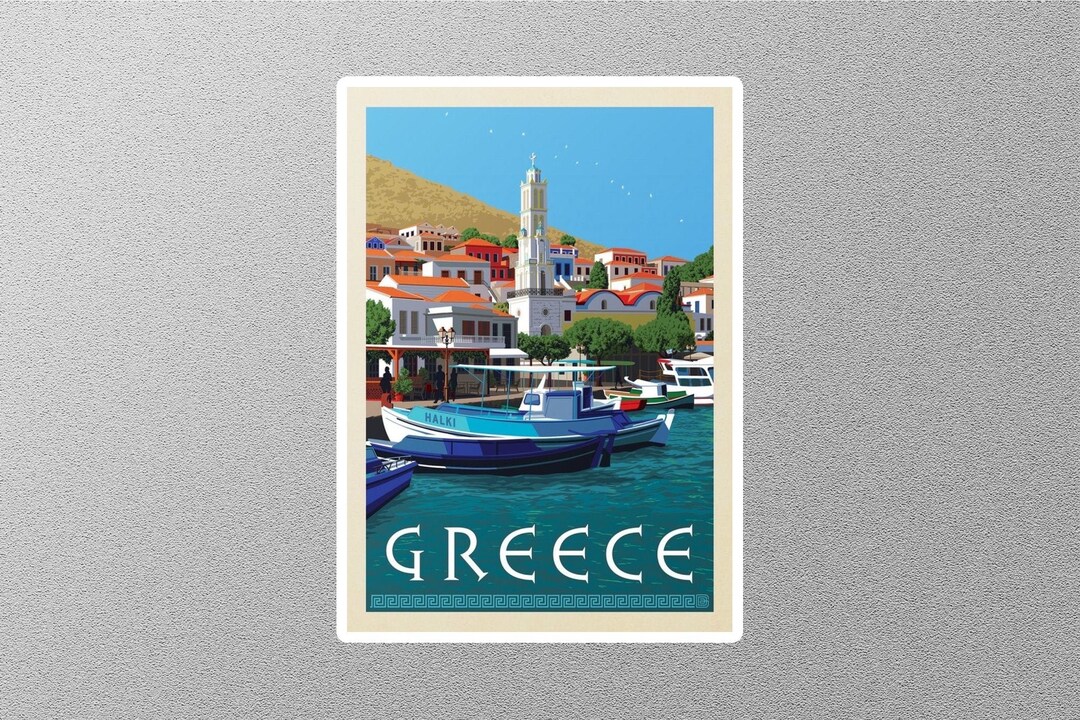 Vintage Greece Travel Sticker - Etsy