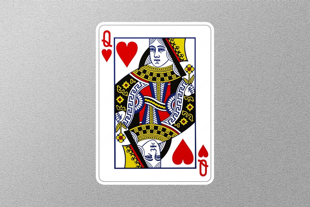Queen of Hearts Card Sticker - Etsy